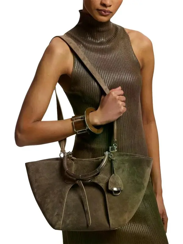 Ralph Lauren Suede Tote Bag - Green