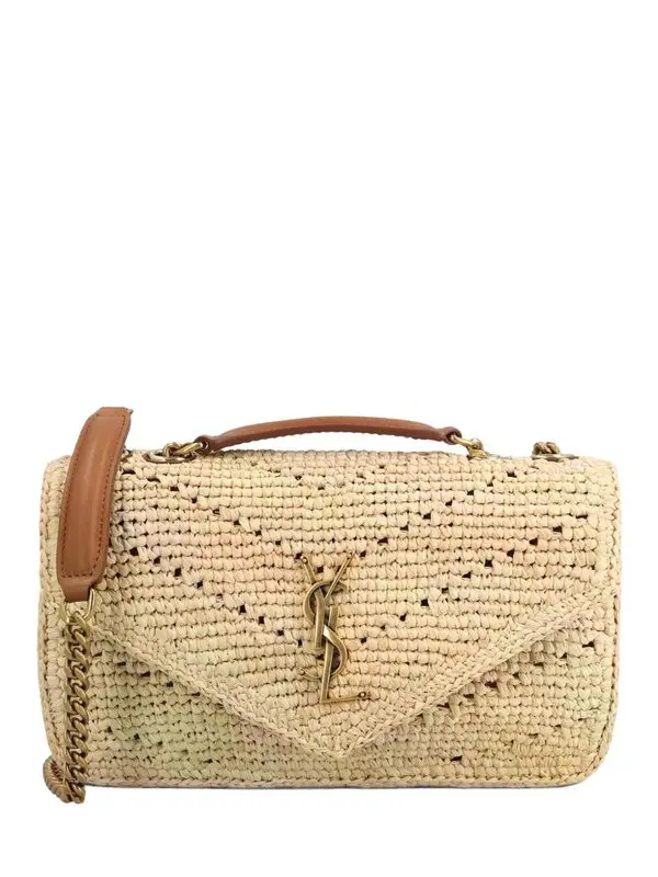 Saint Laurent Loulou Woven Shoulder Bag - Neutrals
