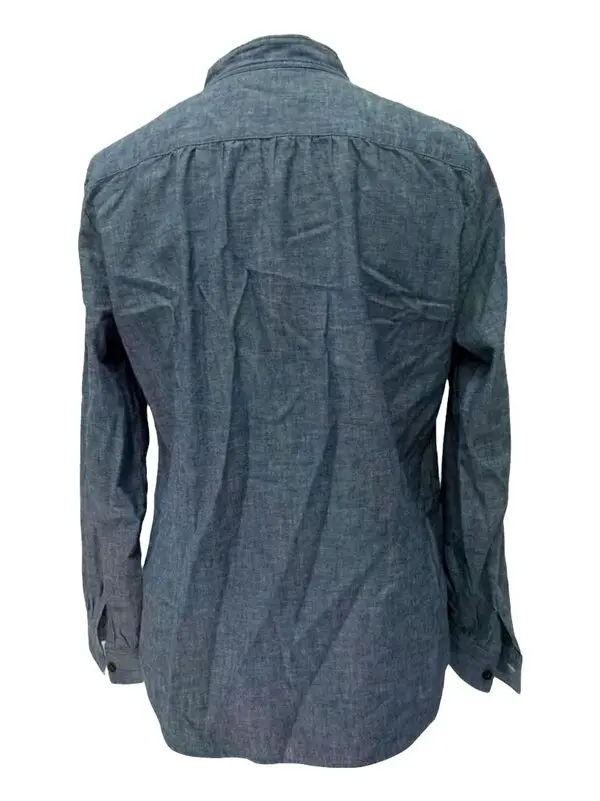 A.p.c. Officer Collar Gathered Blouse - Blue