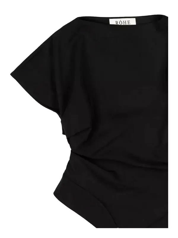 RÓHE Draped Asymmetric T-shirt - Black