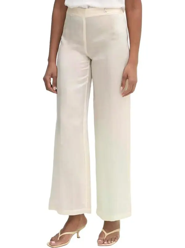 Patrizia Pepe Logo Plaque Wide-leg Trousers - Neutrals