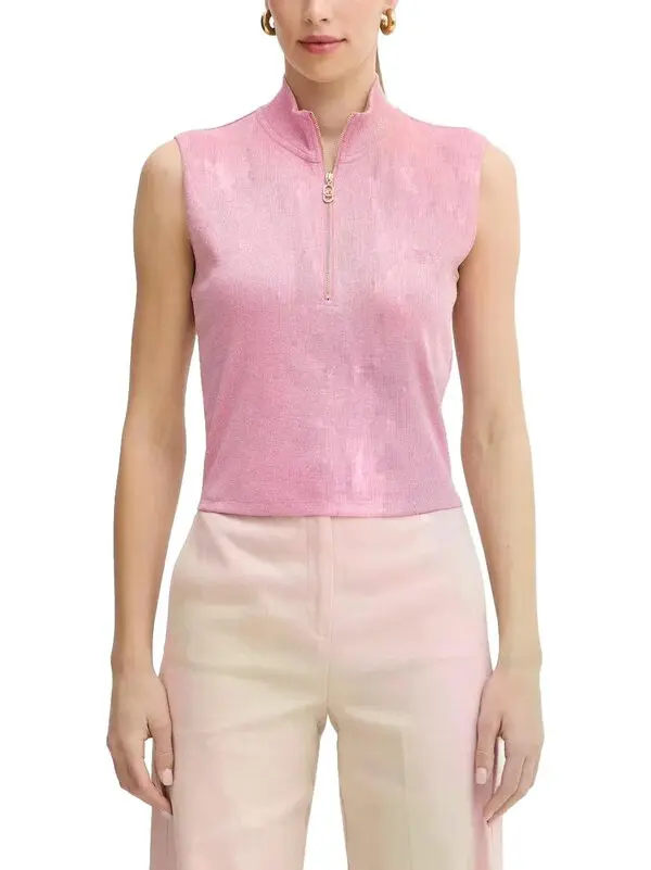 Liu Jo Sleeveless Quarter-zip Top - Pink