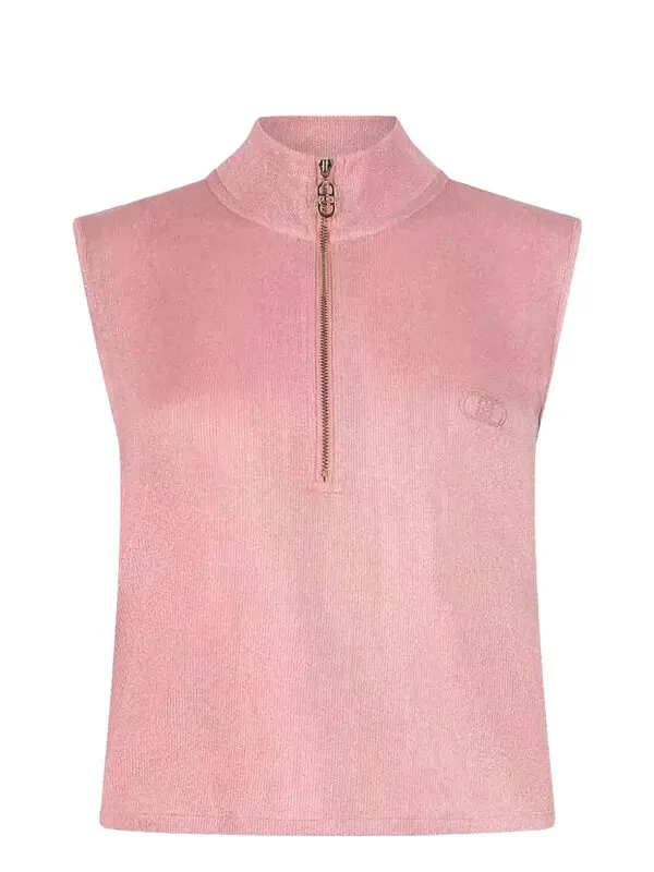 Liu Jo Sleeveless Quarter-zip Top - Pink
