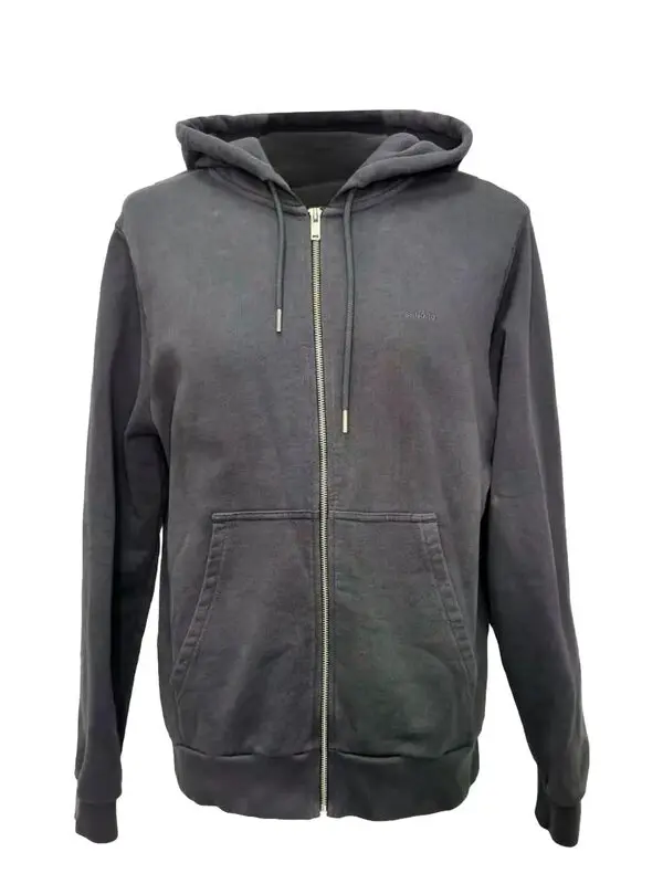 Sandro Logo Embroidered Zipped Hoodie - Black