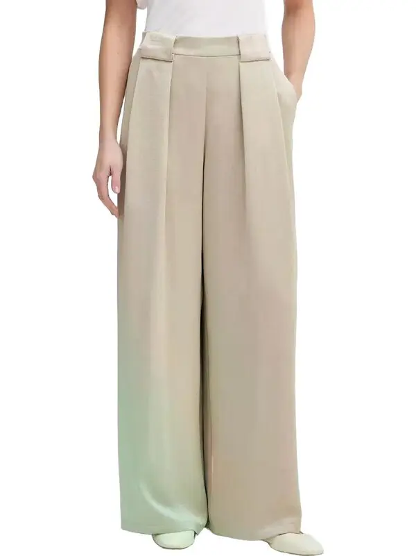 Dkny Pleated Wide-leg Palazzo Pants - Neutrals