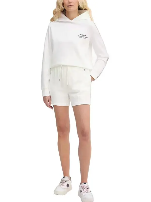 Gant Logo Embroidered Hoodie - Neutrals