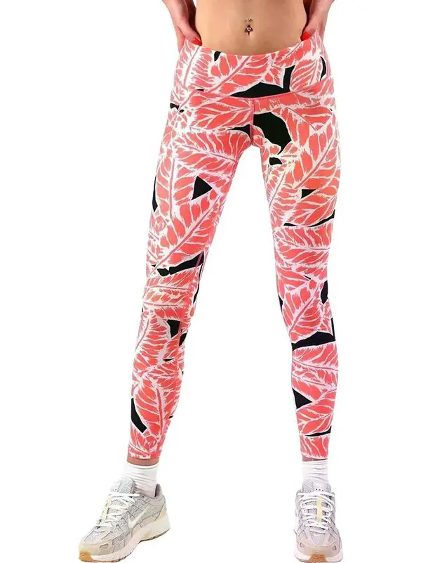 Alo Yoga Leaf-print Leggings - Pink