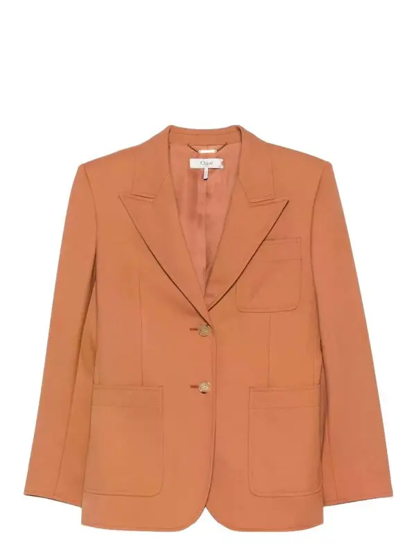Chloé Peak Lapel Single-breasted Blazer - Orange