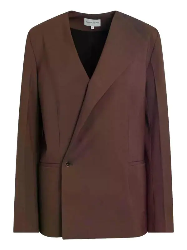Loulou De Saison Collarless Double-breasted Jacket - Brown