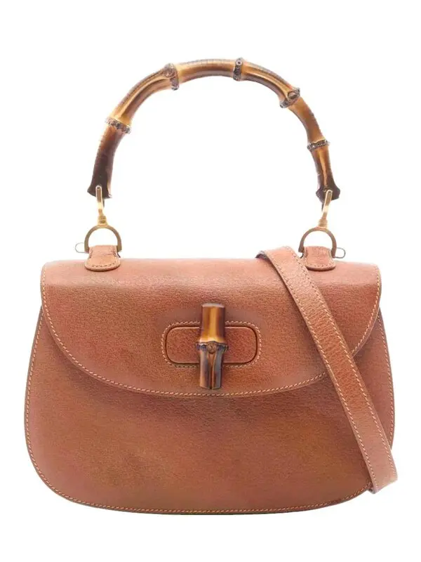 Gucci 2000s Bamboo Turn-lock Tote Bag - Brown