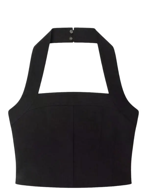 A.L.C. Lori Halterneck Top Cropped Square Neck - Black