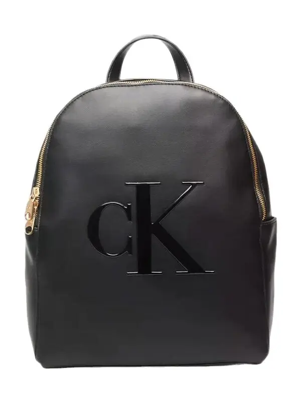 Calvin Klein Plaque Textured Backpack - Black