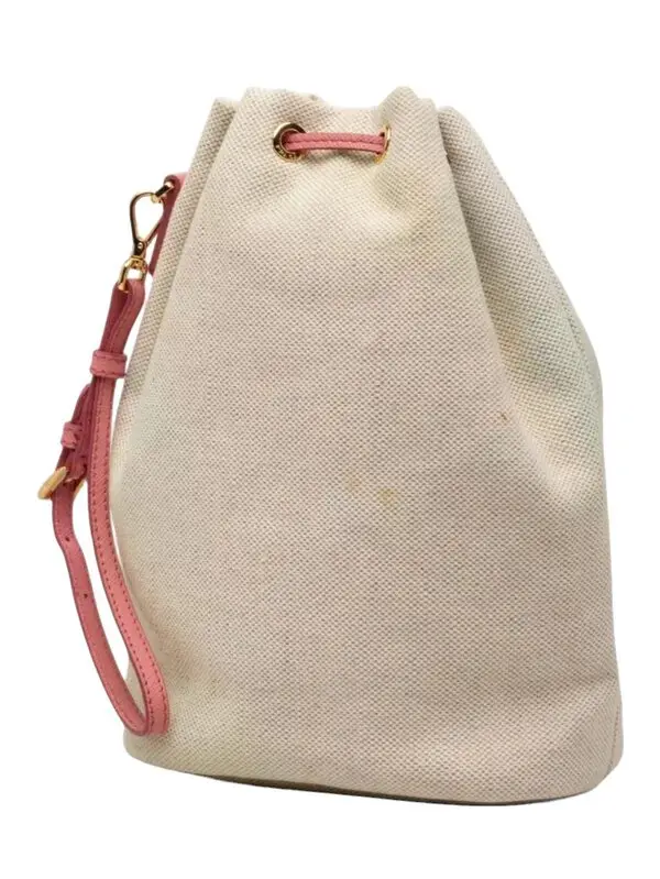 Prada Canvas Canapa Logo Drawstring Pouch - Neutrals