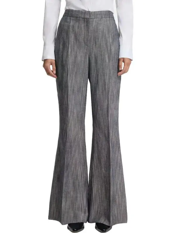 BOSS Buttoned Flared Trousers - Grey