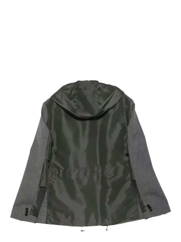 Sacai Hooded Panelled Jacket - Grey