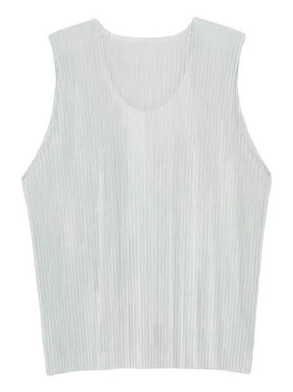 Issey Miyake Pleated Sleeveless Top - Grey