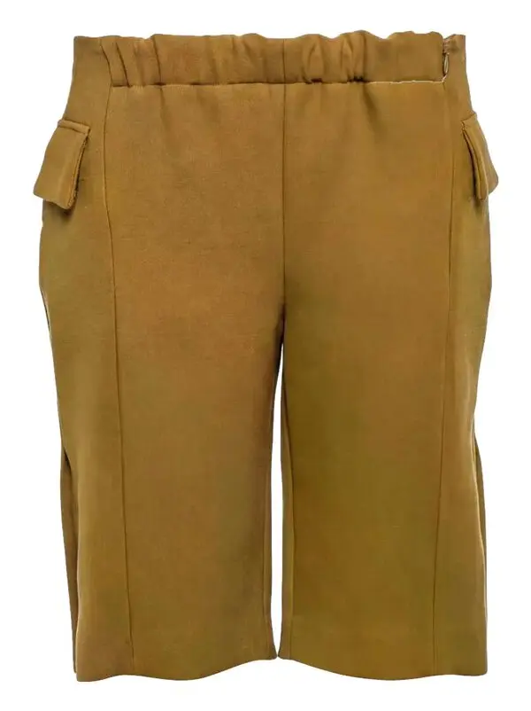 Marni Wool Crepe Elasticated Waist Shorts - Brown