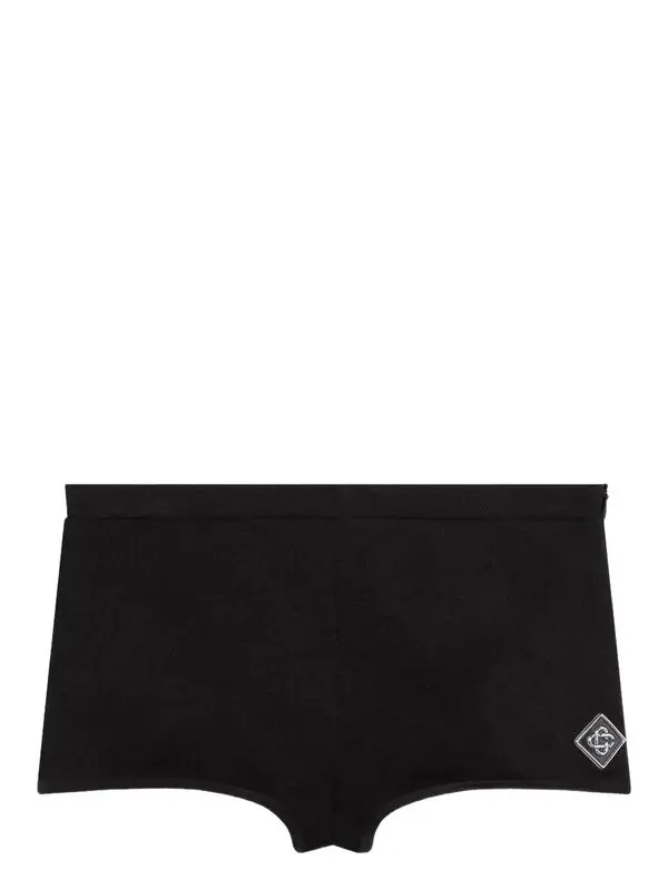 Casablanca Logo Plaque Belted Shorts - Black