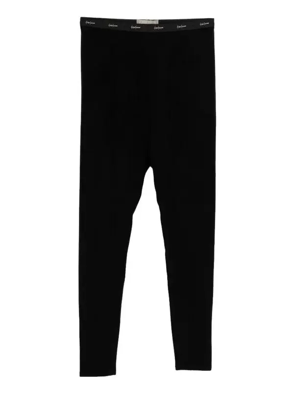 Yohji Yamamoto Logo-waistband Leggings - Black