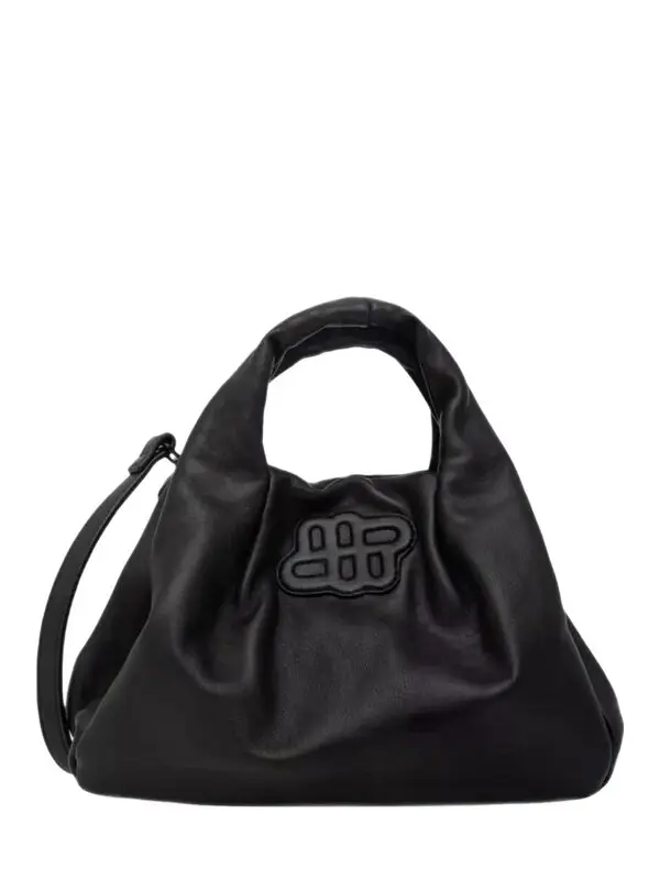 Munthe Small Ruched Tote Bag - Black