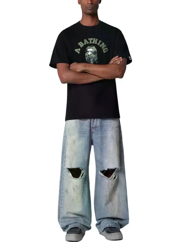 A BATHING APE 1st Camo College T-shirt - Black