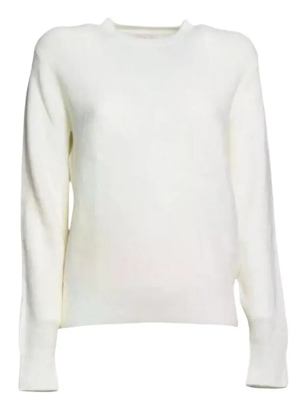 MC2 SAINT BARTH Round Neck Fine Knit Long Sleeve Sweater - White