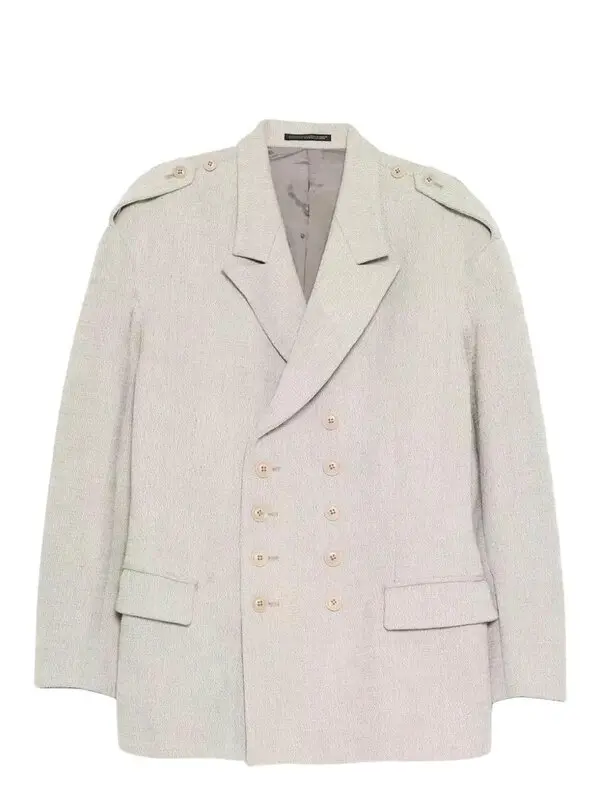 Yohji Yamamoto Hand Span Double Breasted Jacket - Neutrals