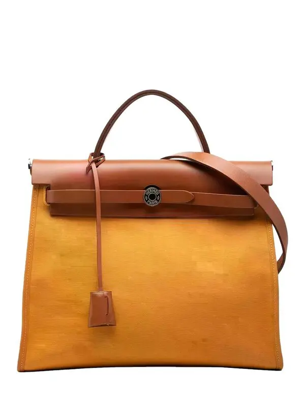 Hermès Toile Herbag Zip 31 Satchel - Orange