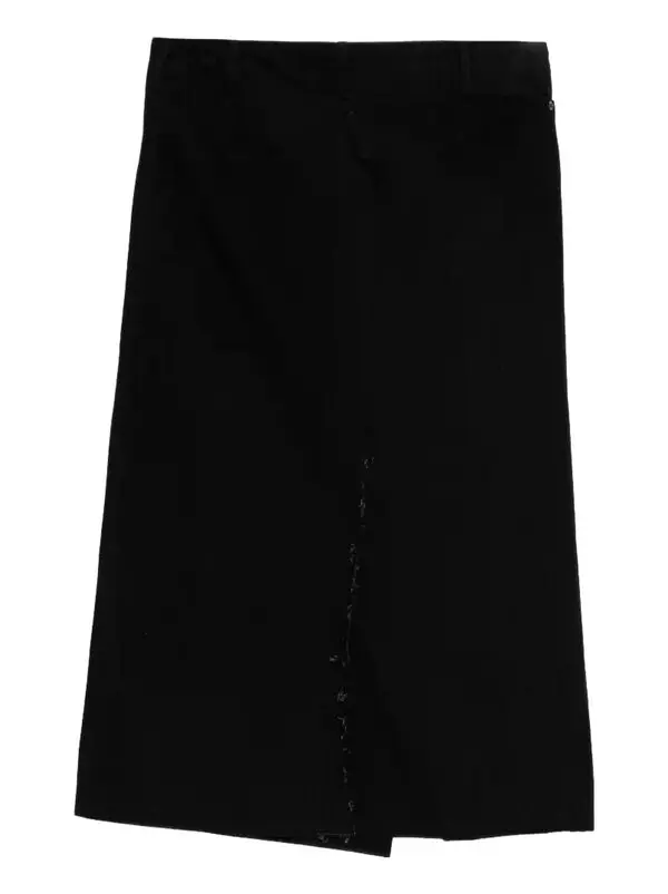 Yohji Yamamoto Uneven-yarn Maxi Skirt - Black