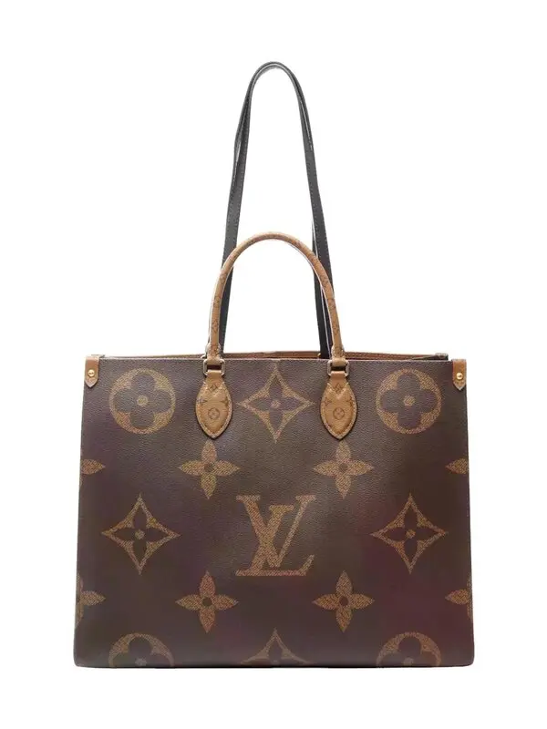 LOUIS VUITTON Monogram Reverse Giant Onthego Gm Satchel - Brown