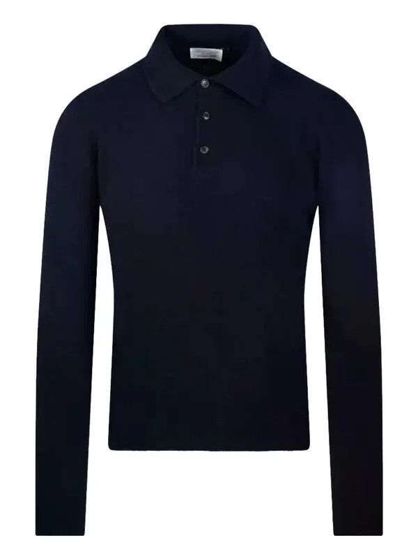 ROBERTO COLLINA Long-sleeve Polo-collar Sweater - Blue
