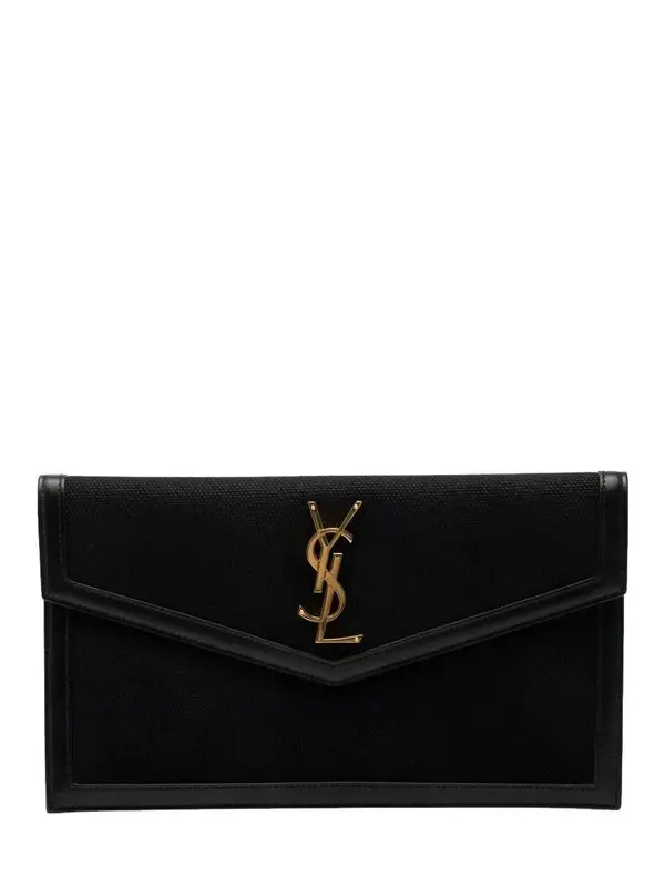 Saint Laurent Canvas Uptown Pouch Clutch Bag - Black