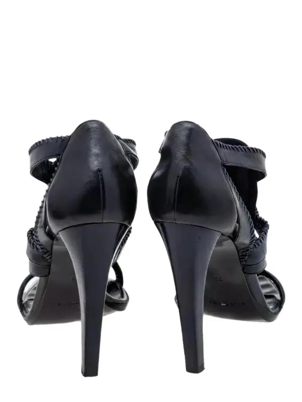 Balenciaga Caged Leather Sandals - Blue