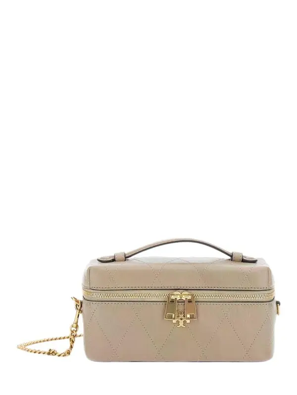 Tory Burch Mini Charlie Quilted Leather Tote Bag - Neutrals