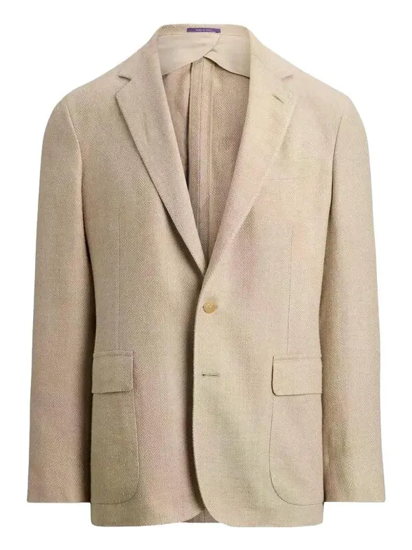 Ralph Lauren Purple Label Hadley Herringbone Blazer - Neutrals