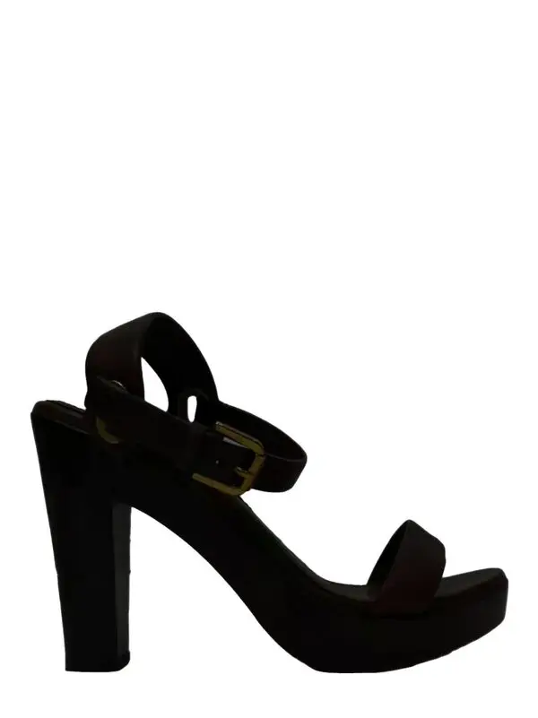 Ralph Lauren Wooden Heel Platform Sandals - Brown