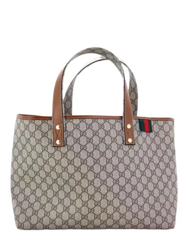 Gucci Gg Coated Canvas Medium Tote Bag - Brown
