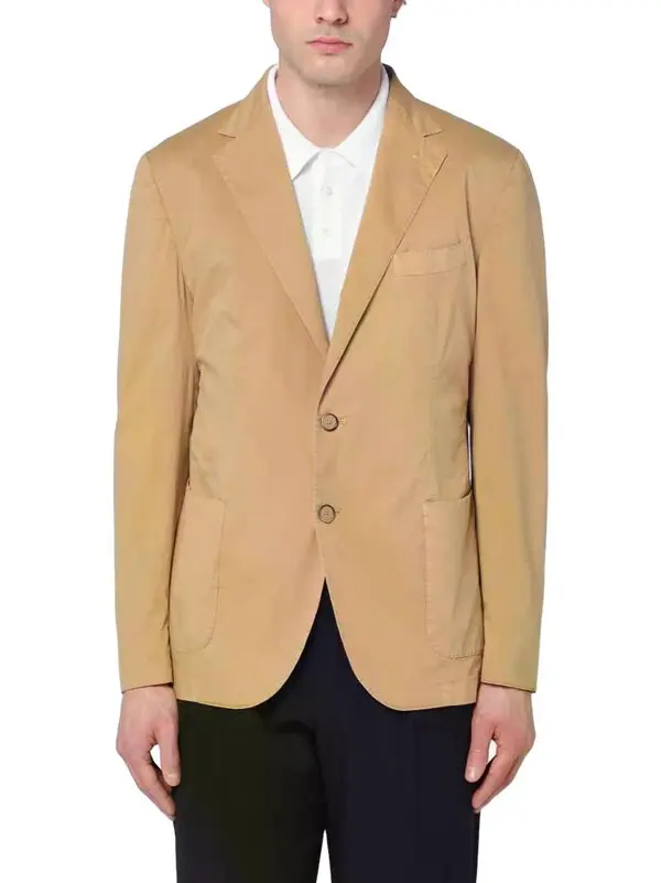 SANTANIELLO Single-breasted Notched-lapels Blazer - Neutrals
