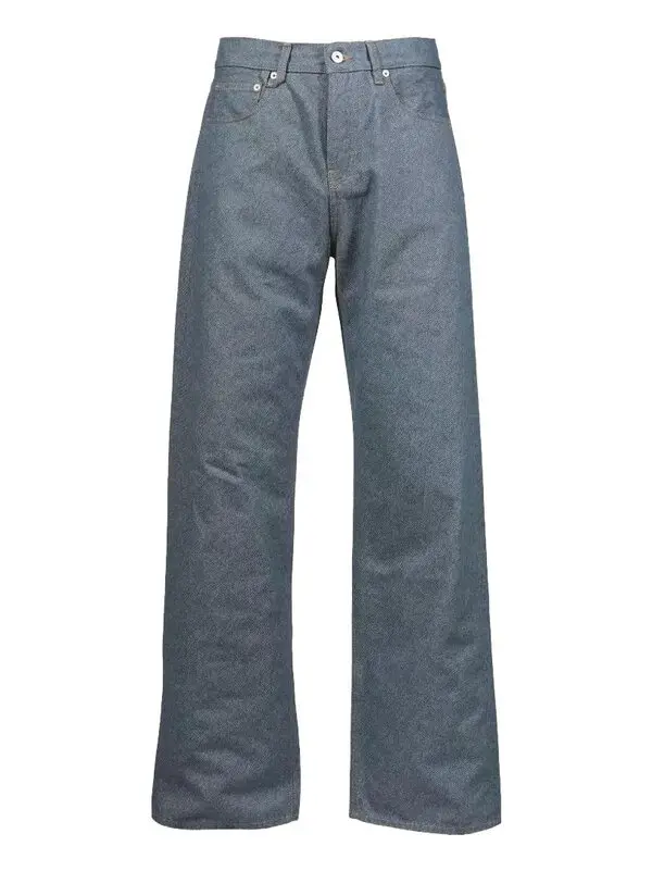 Jacquemus Straight-leg Jeans With Embroidered Logo - Blue
