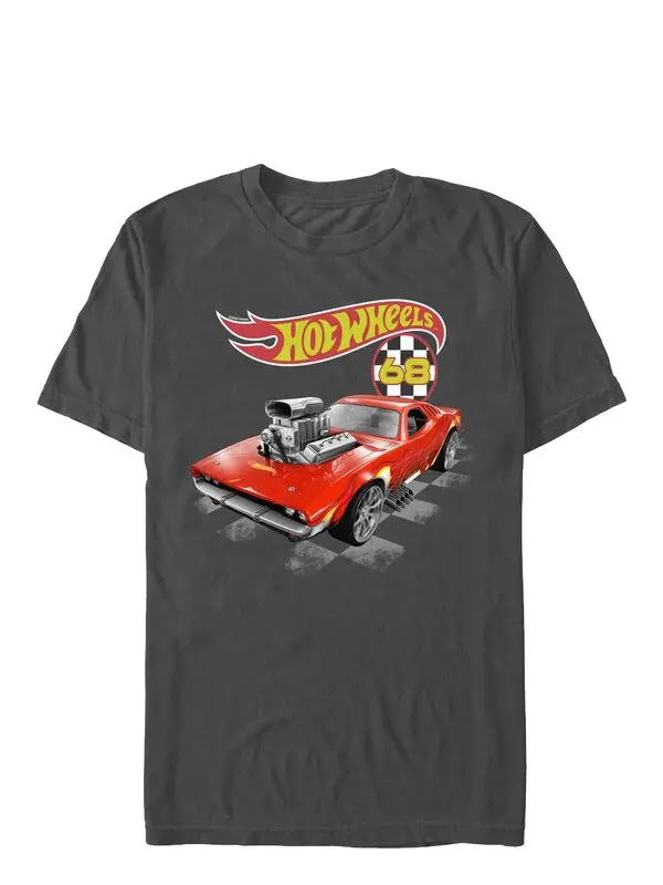 HOT WHEELS Retro Rodger Dodger 68 T Shirt - Charcoal