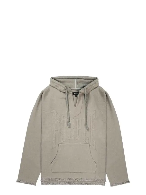 PURPLE BRAND Heather Hoodie With Distressed Detailing - Grey
