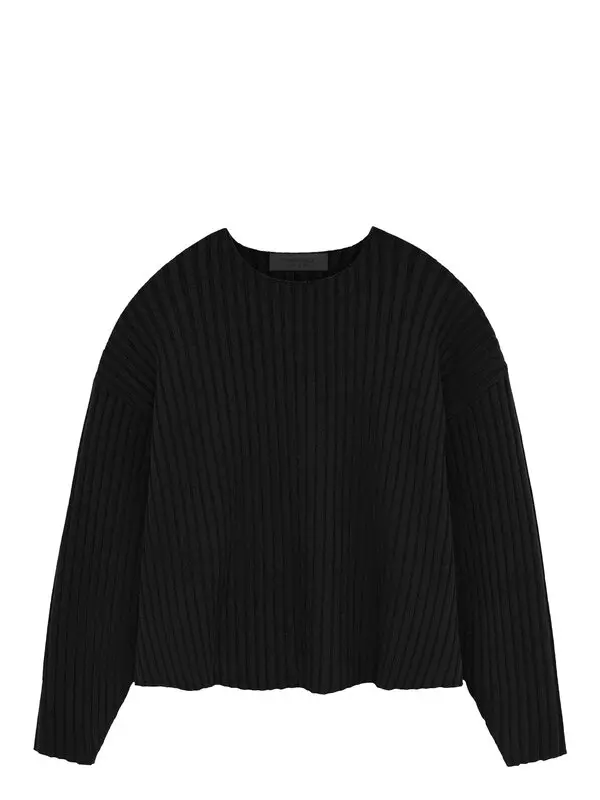 Fear Of God Ribbed Crew Neck Pullover - Black
