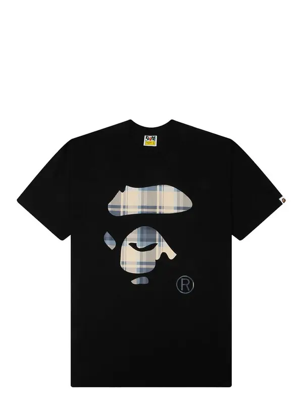 A BATHING APE Camouflage Ape Face T-shirt - Black