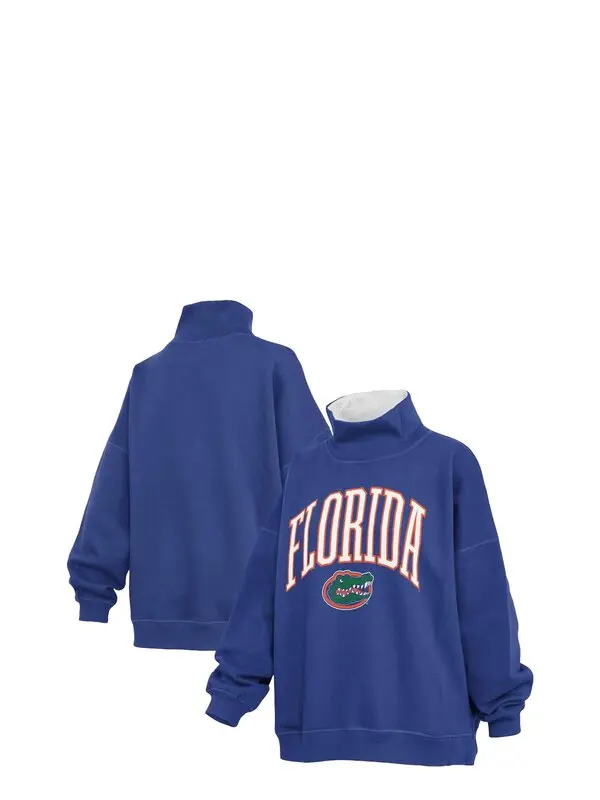 PRESSBOX Florida Gators Oversized Mock Neck Sweatshirt - Royal