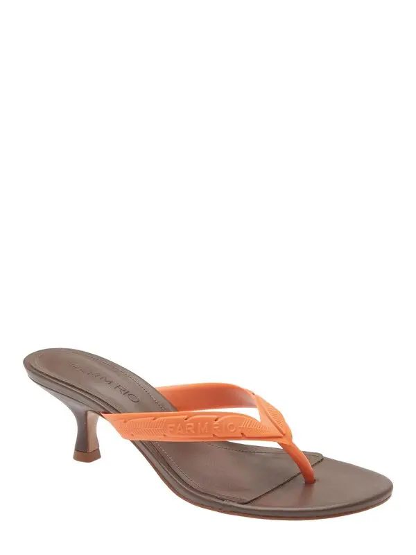 Farm Rio Rob Kitten Heel Sandal - Walnut