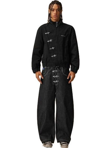 AELFRIC EDEN Boxy Fireman Clasp Jacket - Black