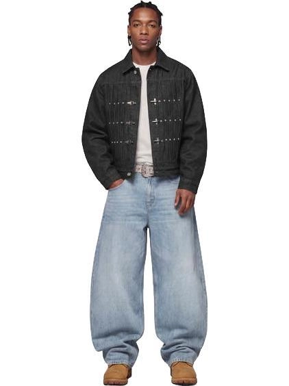 AELFRIC EDEN Inverted Graphic Baggy Barrel Jeans - Blue