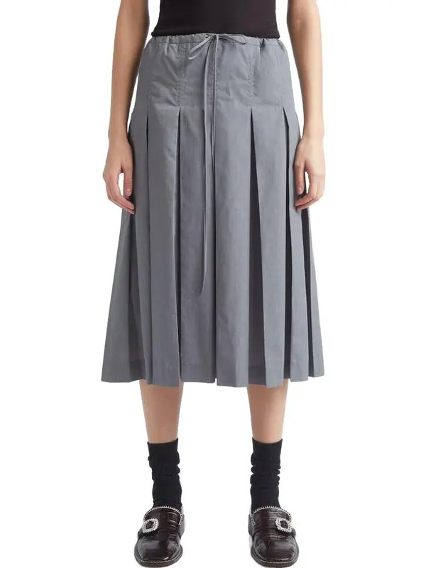 EENK Drawstring Pleated Skirt - Grey