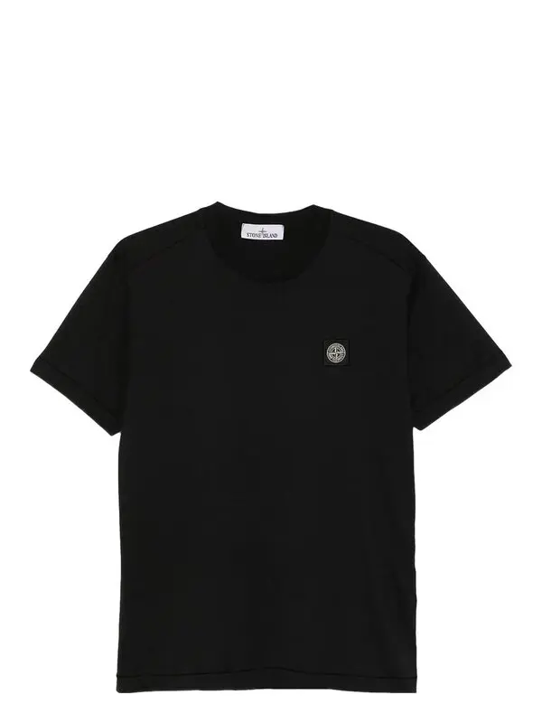 Stone Island Slim Fit T-shirt With Compass Patch - Black