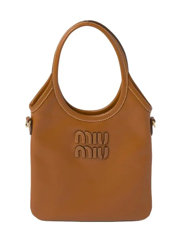 Miu Miu Ivy Mini Leather Hand Bag - Brown